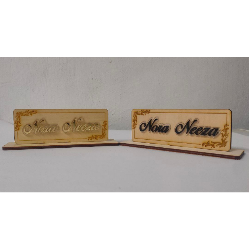 3D Table Stand Signage Wooden Signage Wooden Stand Signage Kayu Signage ...