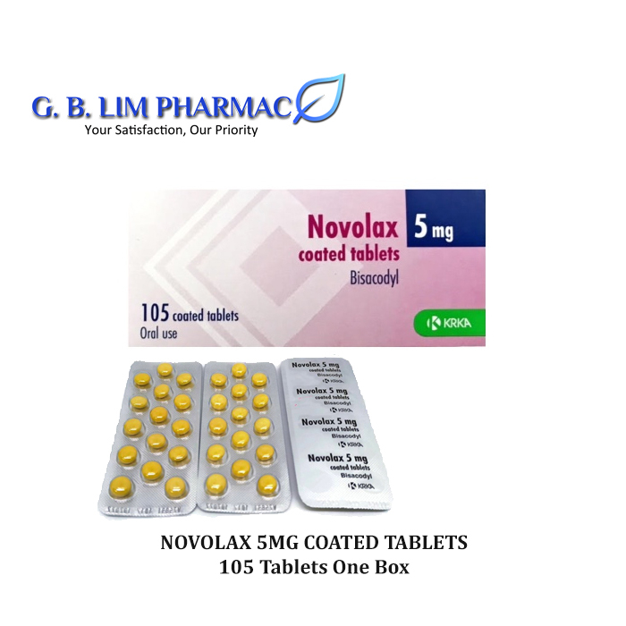 (EXP: 30-JUNE-2025 ) Novolax 5mg Bisacodyl 15 Tablets x 7 strips ONE ...