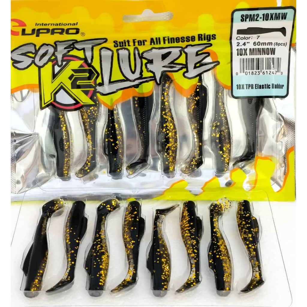 EUPRO SOFT LURE MINNOW #6cm/2.4'' 10X STRONG SOFT PLASTIC LURE SP LURE ...