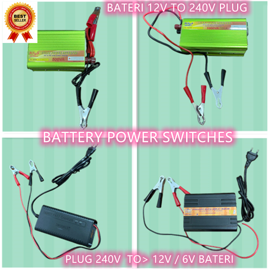 PENGECAS BATERI 12V & 6V / BATTERY 12V POWER SUPPLY PLUG SOCKET 100 ...