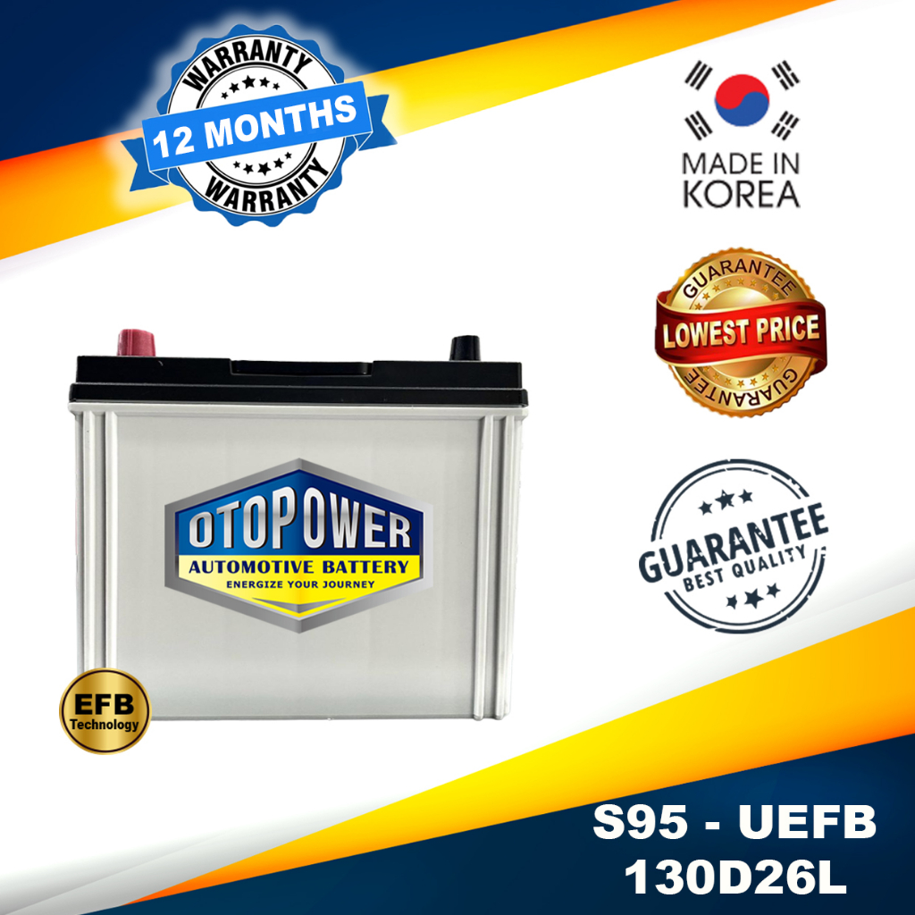 Otopower S95-UEFB 130D26L H.G (Korean) Start Stop Car Battery for ...