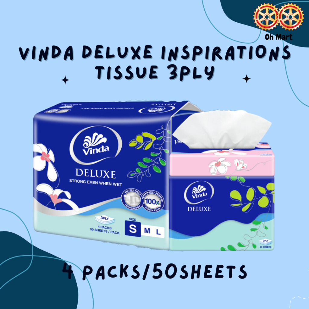 VINDA Deluxe Inspirations Tissue 3ply (4 packs/50sheets) | Shopee Malaysia