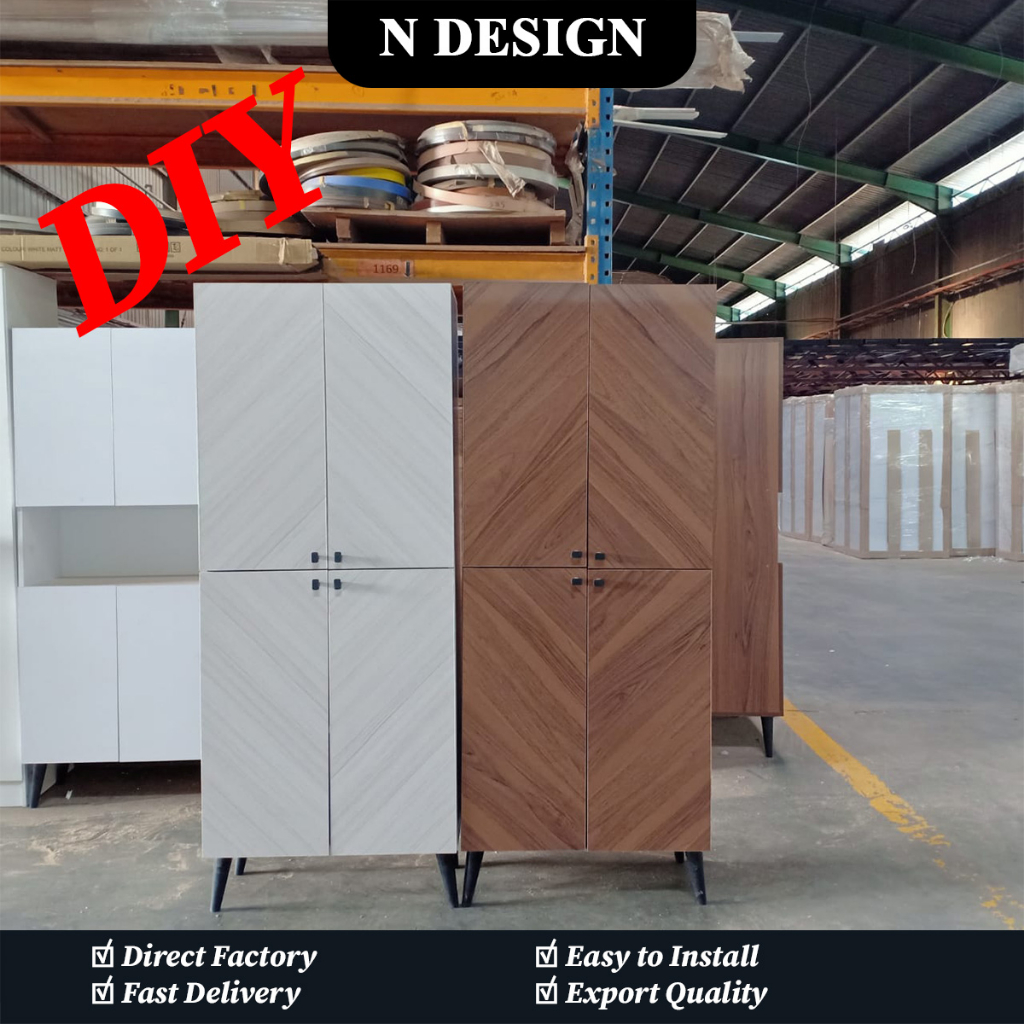 [N Design] 4 Doors Tall Shoe Cabinet (Diy) / Shoe Rack / Rak Kasut ...
