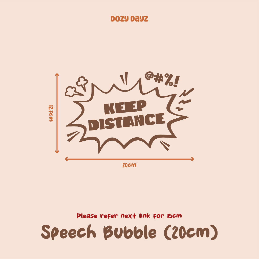 20cm Keep Distance Vinyl Sticker | Ghosties | Waterproof | Car Decal ...