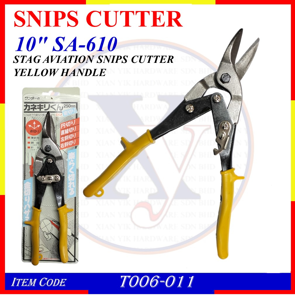 T006-011 (10" ) STAG AVIATION SNIPS CUTTER - YELLOW HANDLE | Shopee ...