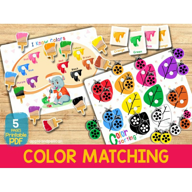 [SOFTCOPY] Color Matching Activity Busy Book Page, Montessori Preschool ...