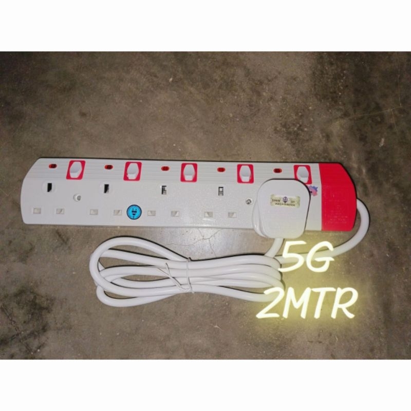 (SIRIM) 2G 3G 4G 5G~~2M/5METER Extension Trailing Socket Adapter SIRIM ...