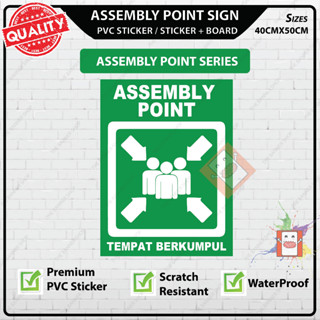 Assembly Signage, Assembly Point, Tempat Berkumpul ⛔ (Sticker Only ...