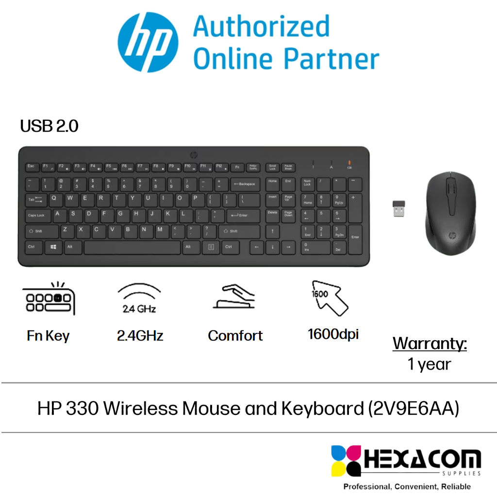 HP 330 Wireless Mouse and Keyboard (2V9E6AA) | Shopee Malaysia