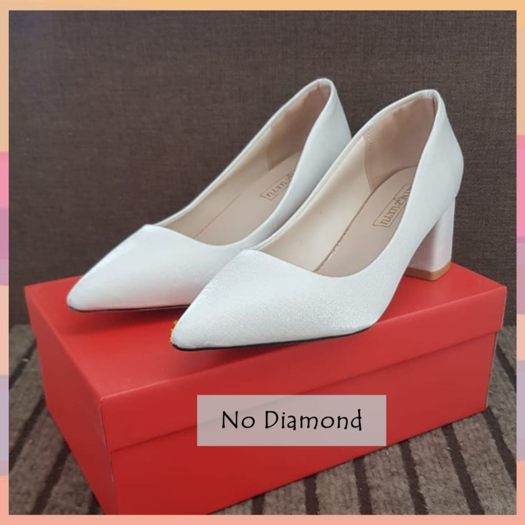 READY STOCK 8225-H SALOMA ROUND & SQUARE DIAMOND WEDDING CHUNKY HEEL ...