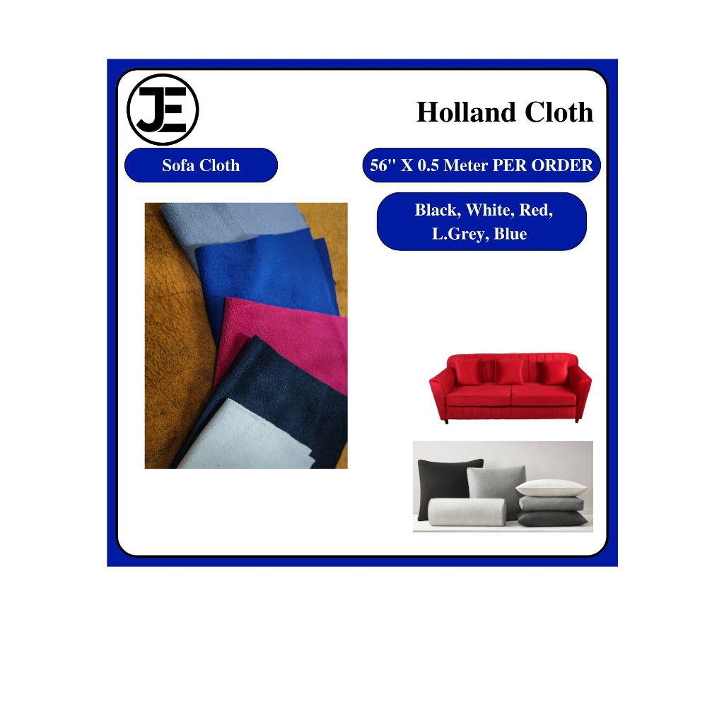 (0.5 METER/ORDER) Holland Cloth Sofa Upholstery Kain Velvet Baldu ...