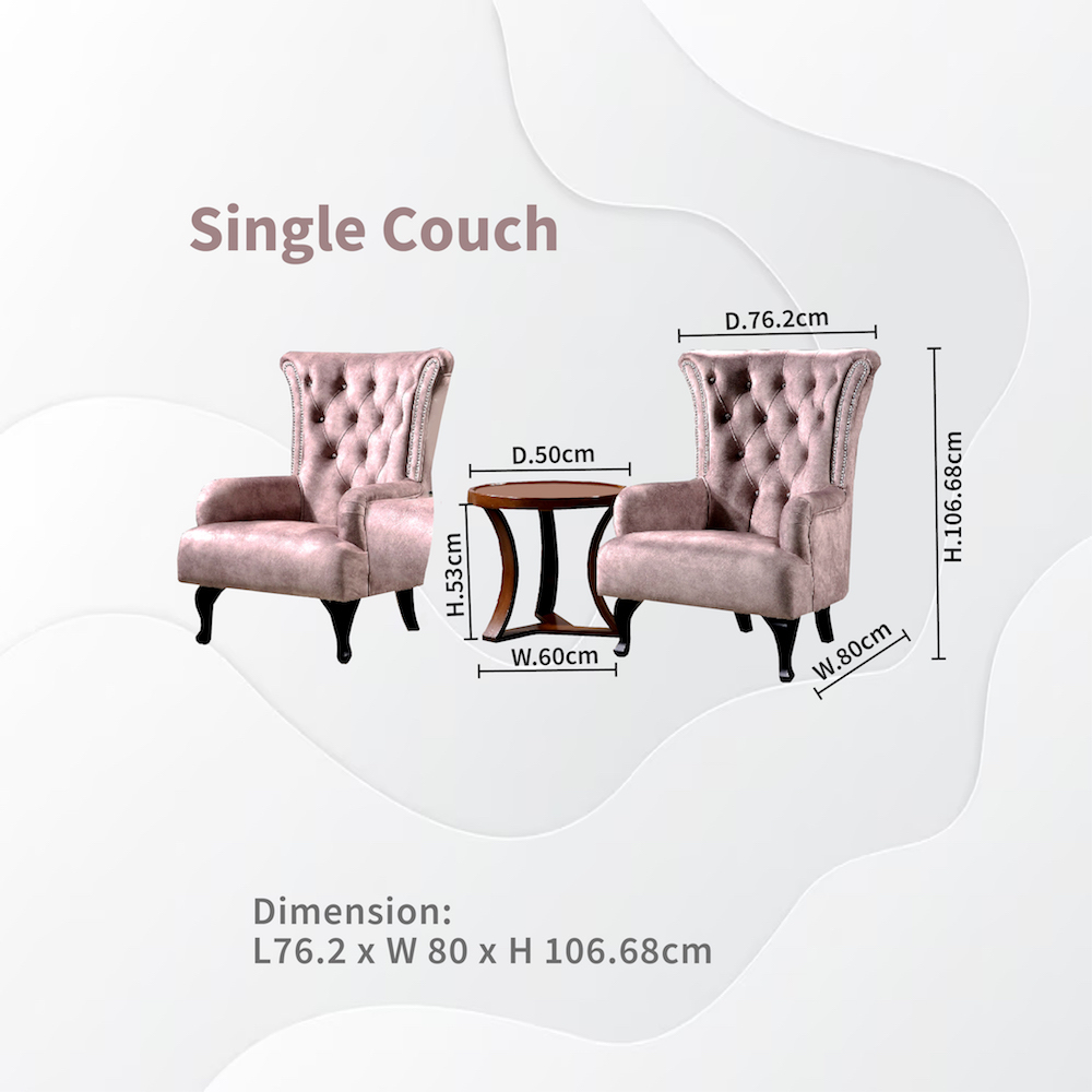 Single Sofa With Tea Table Chesterfield Sofa Set | Shopee Malaysia
