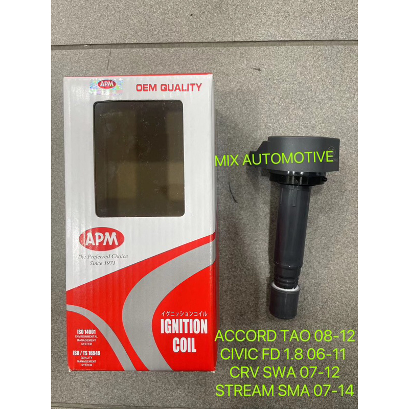 100% APM HONDA PLUG COIL IGNITION COIL ACCORD TAO 2008-2012 CIVIC FD 1. ...