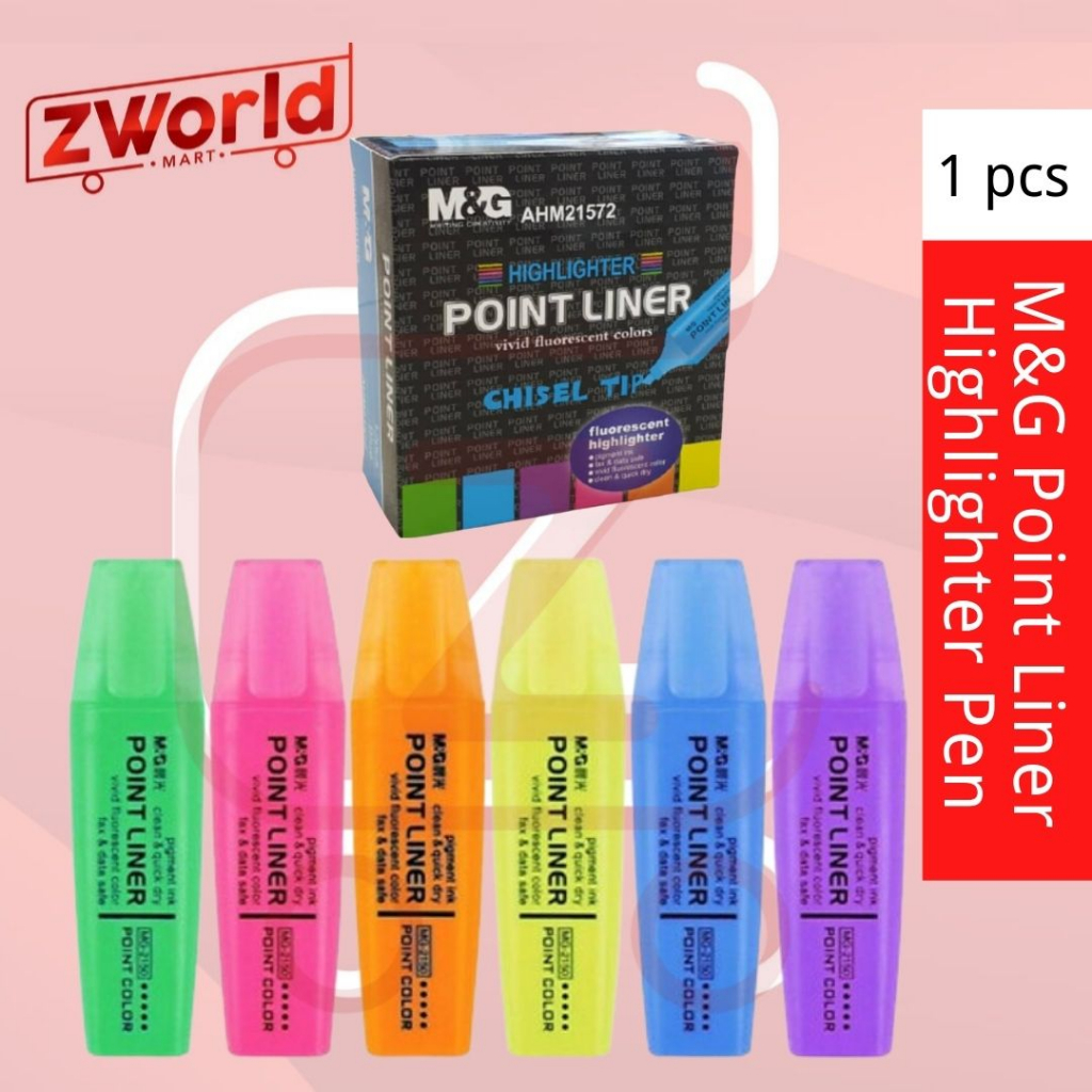M&G Point Liner Fluorescent Highlighter Pen AHM21572 | Shopee Malaysia