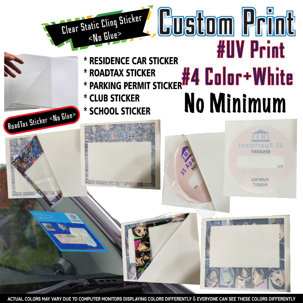 Static Cling Sticker Window Sticker Roadtax Sticker Custom Print ...