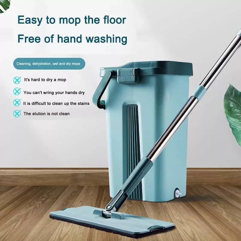 Scratch Anet 2-In-1 Hands Free Scraping Scrubbing Cleaning / Flat Mop Self Wash Squeeze Wet&Dry ...