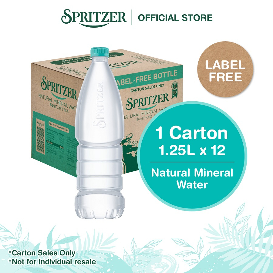 Spritzer Natural Mineral Water Label Free (1250ML X 12) | Shopee Malaysia