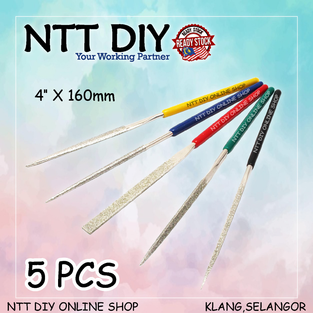 NTT DIY 5PCS Mini Metal Rasp Diamond Needle Files Set Wood Carving ...