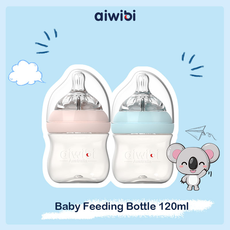 Aiwibi Newborn Safety Soft Silicone Baby Feeding Bottle 120ml | Shopee ...
