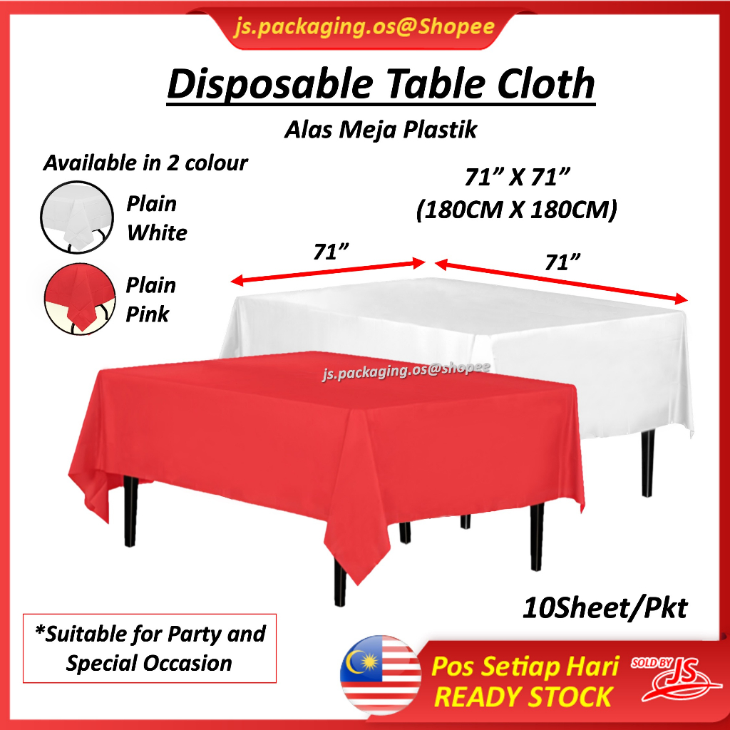 Disposable Table Cloth Plastic Rectangle Banquet Cover Waterproof ...