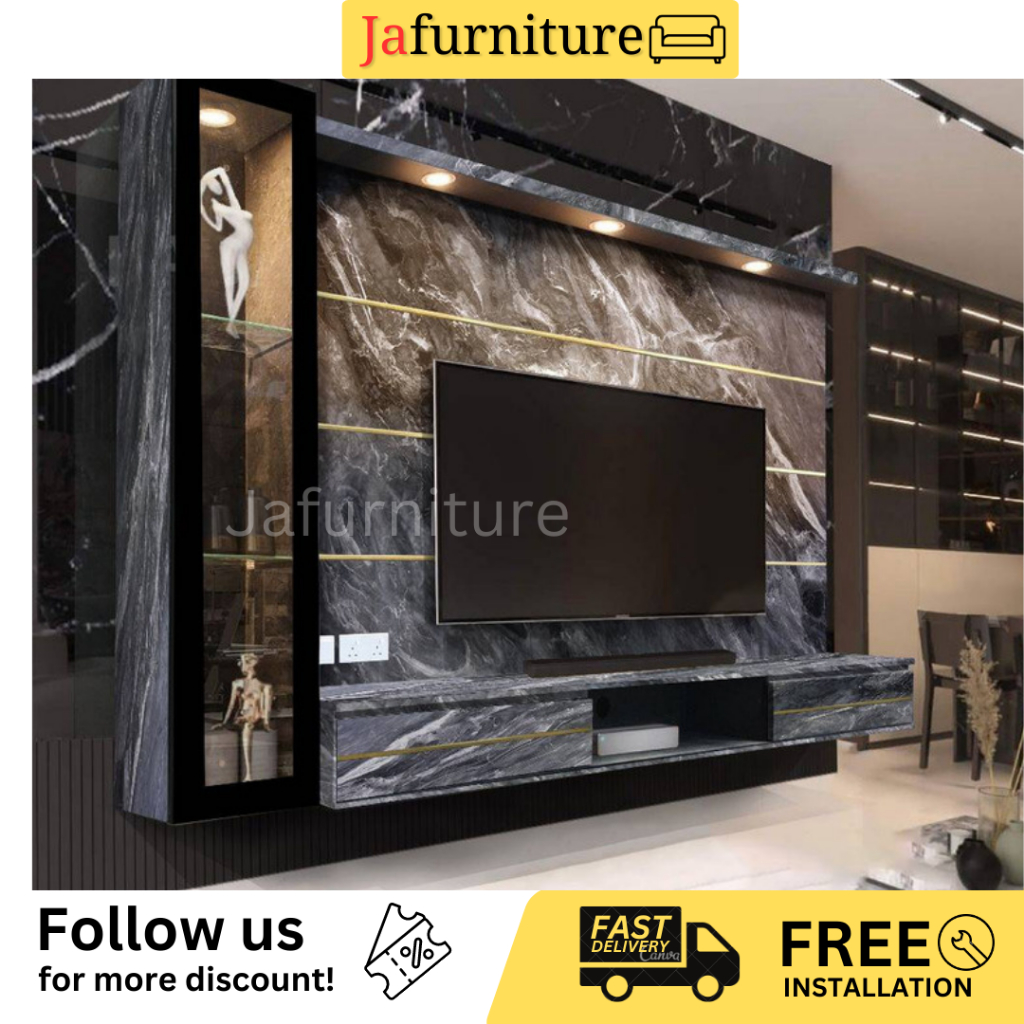 🔥 New Arrival 🔥 Jafurniture Bossa TV Cabinet 8ft | Hanging Cabinet ...