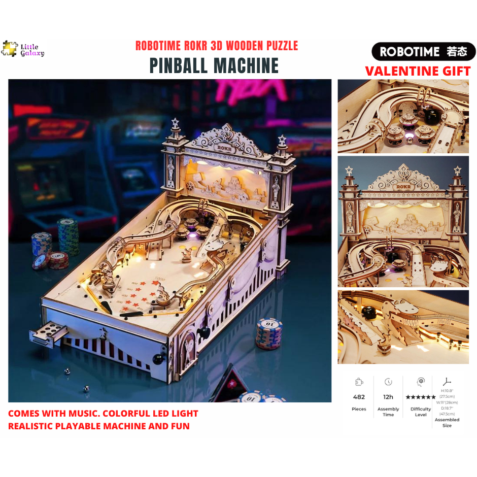 [ReadyStock][Valentine Gift] Robotime ROKR 3D Wooden Puzzle - Pinball ...