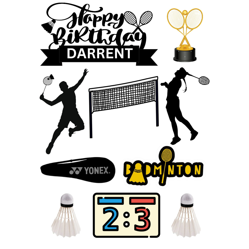 Badminton Custom Topper Birthday Cake | Shopee Malaysia