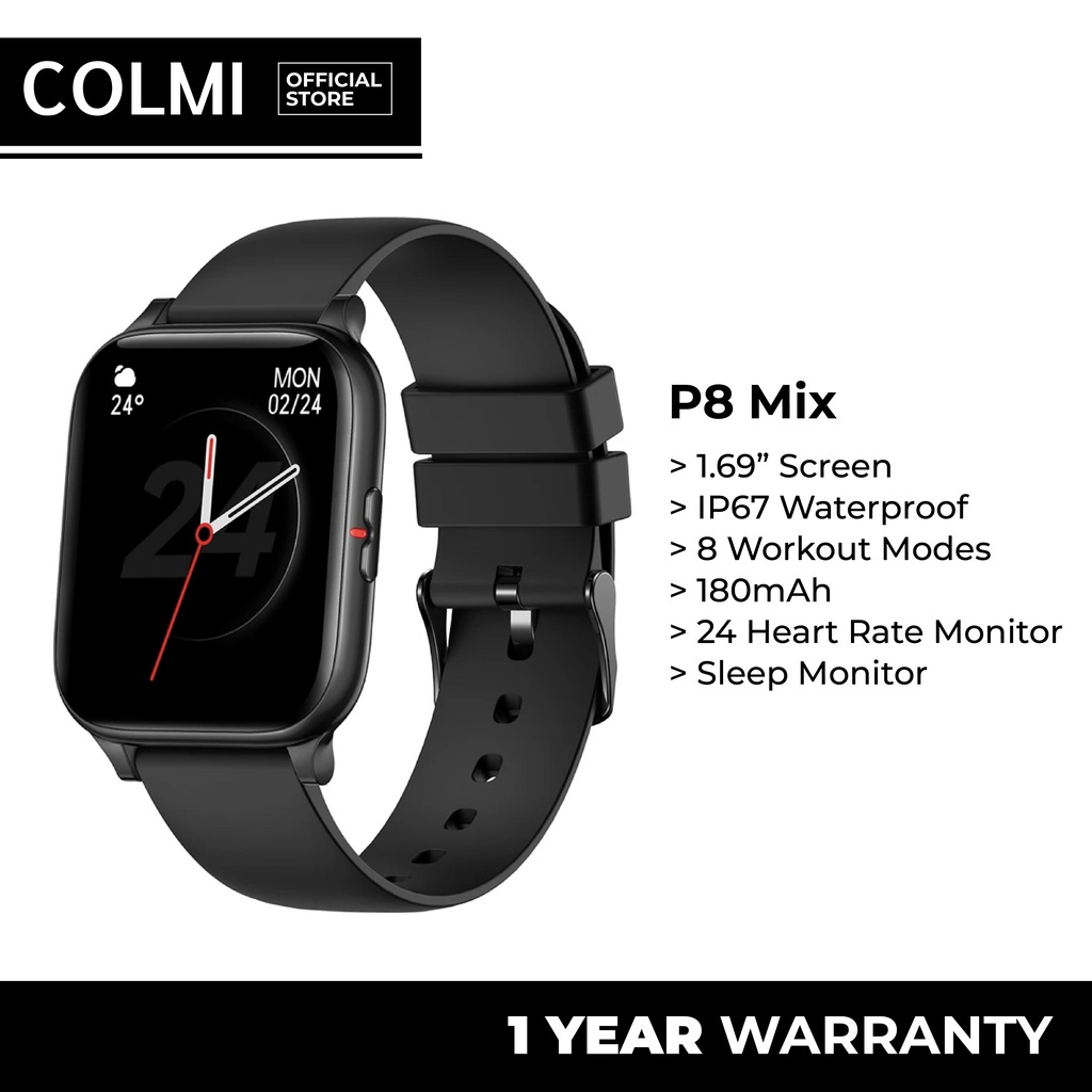 Colmi P8 Mix Smart Watch Full Touch/Heart Rate Monitor/IP67 Waterproof ...