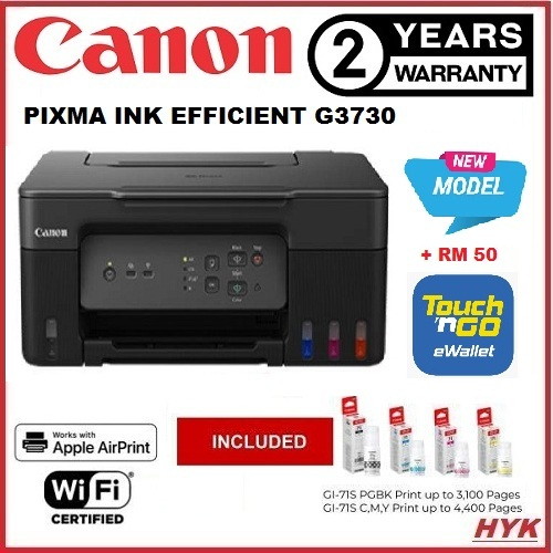 Canon PIXMA G2730 / G3730 /G3770 WIFI 3 in 1 AIO Print/Scan/Copy Refill ...
