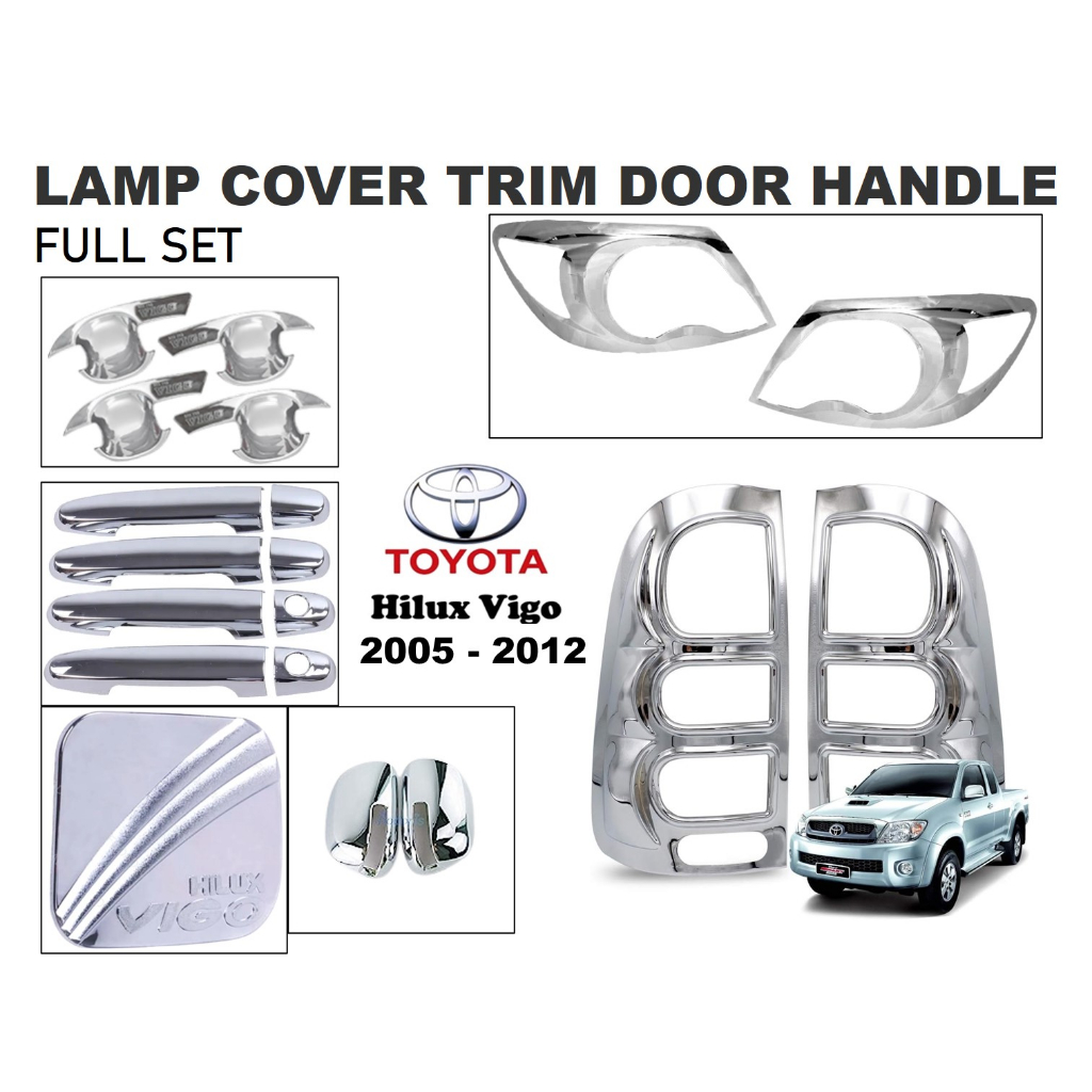 Chrome Front Head Tail Lamp Cover Door Handle Car Full Set Combo Body ...