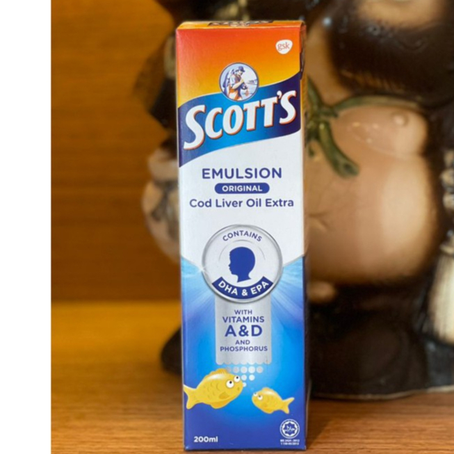 SCOTT'S EMULSION ORIGINAL COD LIVER OIL EXTRA 200ML | Shopee Malaysia