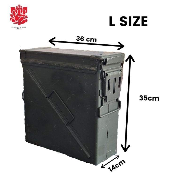 (L) Vintage Army Ammo Box Toolbox | Peti Peluru | Multipurpose Toolbox ...
