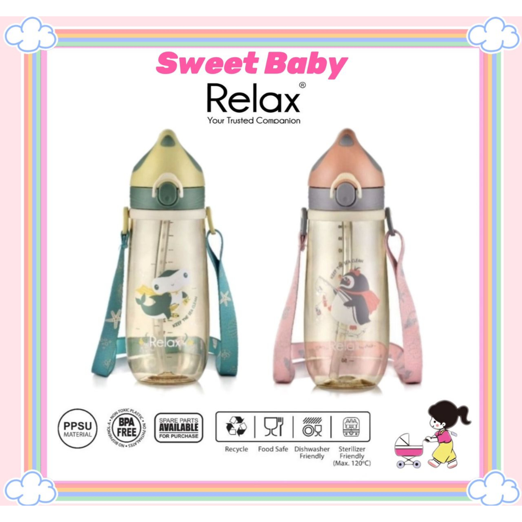 RELAX PPSU 600ml Tritan Bottle Kids Straw PPSU Water Bottle | Shopee Malaysia