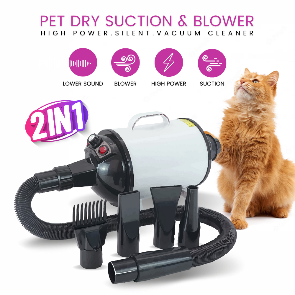 Multifunctional Dog Cat Dryer & Vacuum Fast Drying 2100W Pet Grooming ...