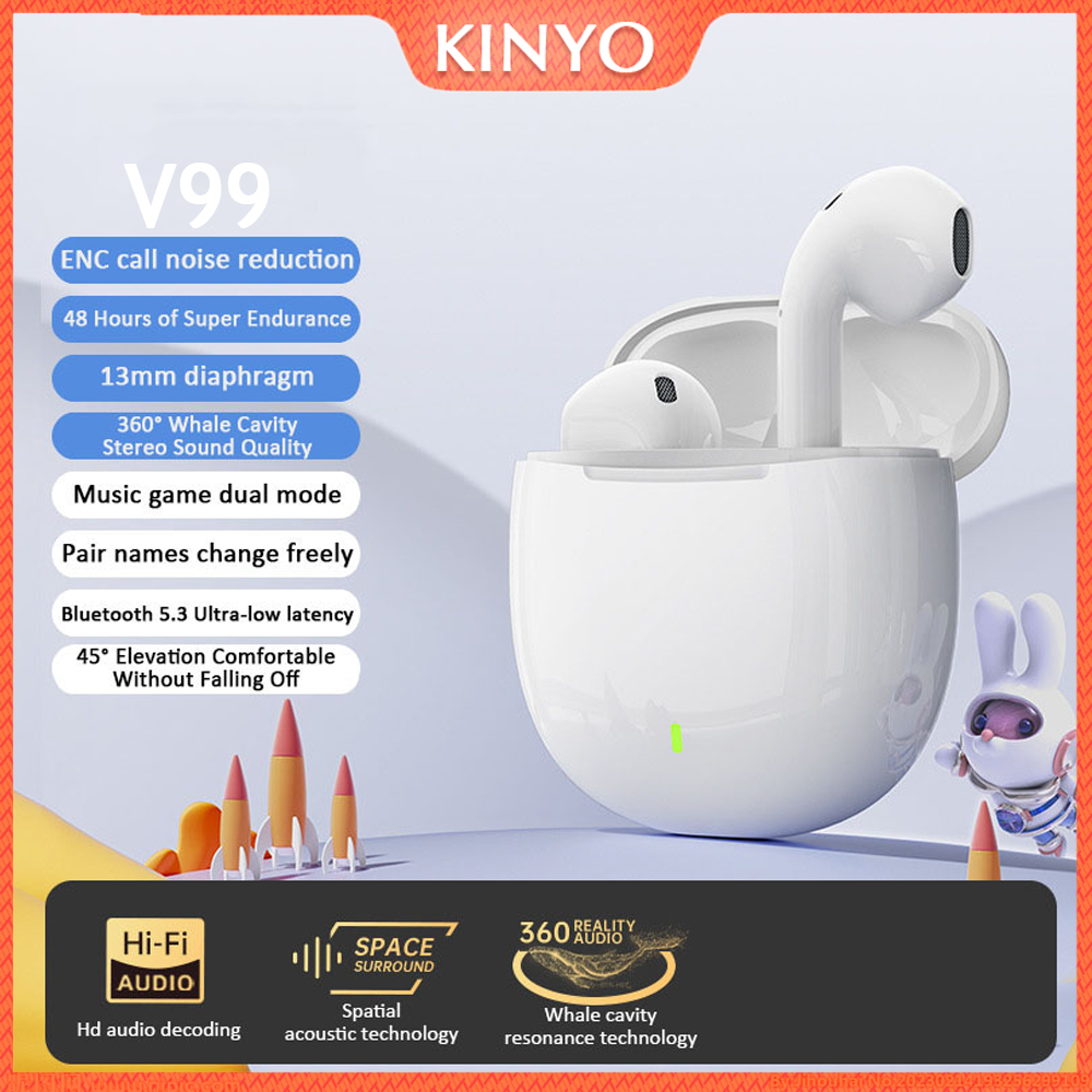 KINYO V99 TWS Bluetooth Earphones Stereo Wireless 5.3 Bluetooth ...