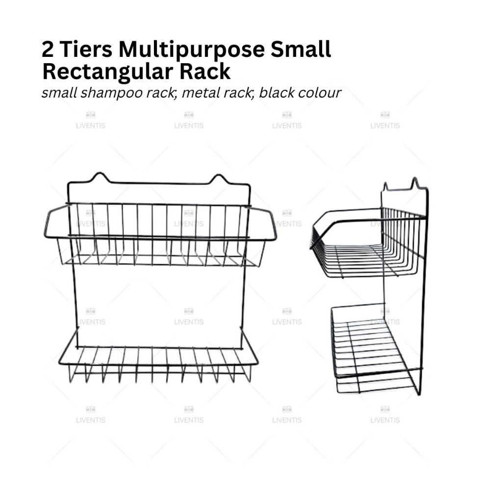 2 Tiers Shampoo Rack Small Rectangular Multipurpose Rack Toilet Rack ...