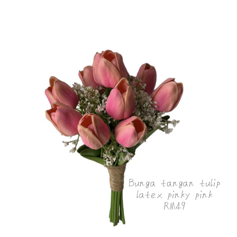 Bunga tangan pengantin tulip pink Pinky boleh tambah kipas | Shopee ...