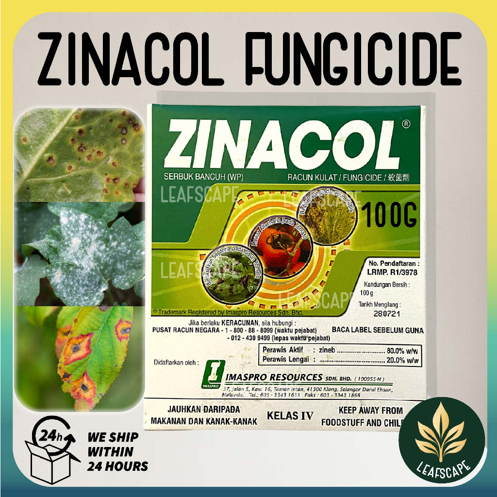 Zinacol Fungicide Racun Kulat 100g Plant Fungicide Insecticide Racun Ulat Daun Racun Serangga ...