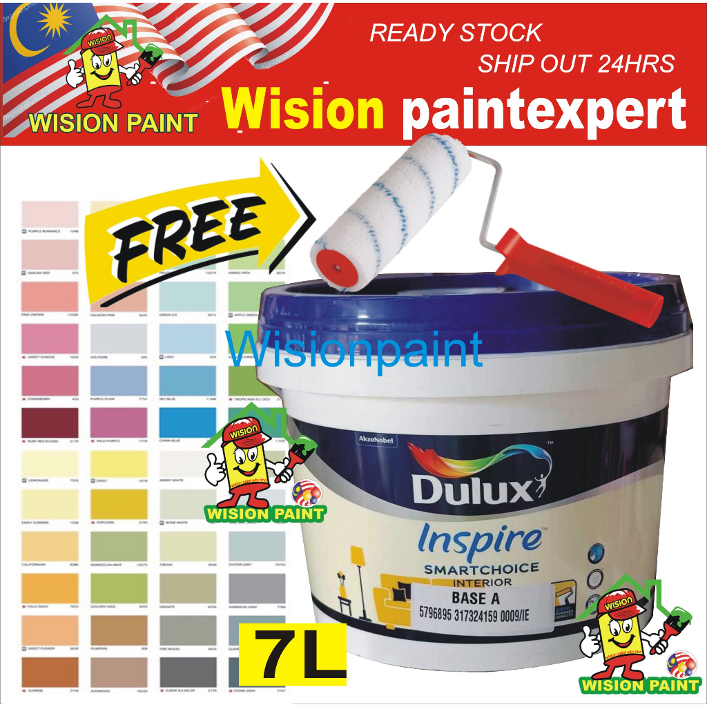 7 LITER ( 7L ) DULUX INSPIRE SMART CHOICE INTERIOR PAINT ( FREE 7 ...