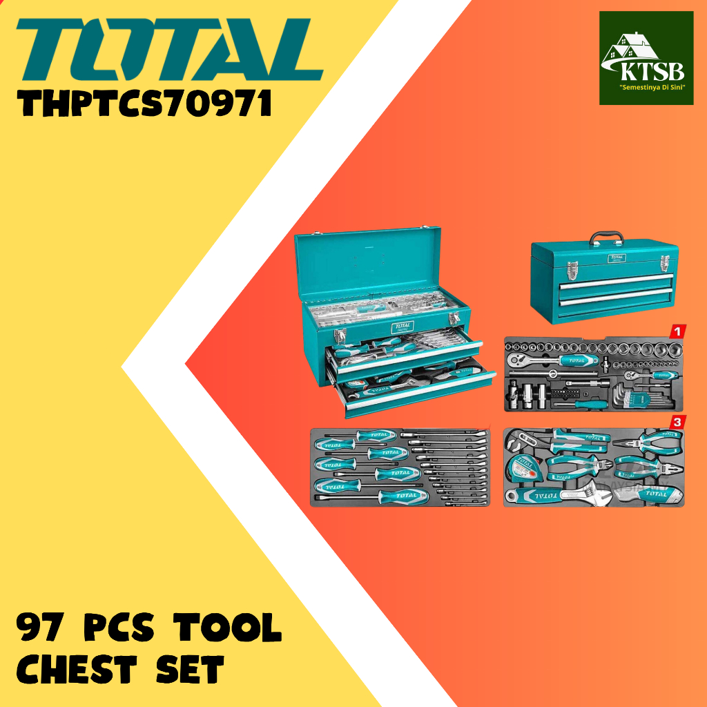 TOTAL THPTCS70971 97 Pcs Tool Chest Set | Shopee Malaysia