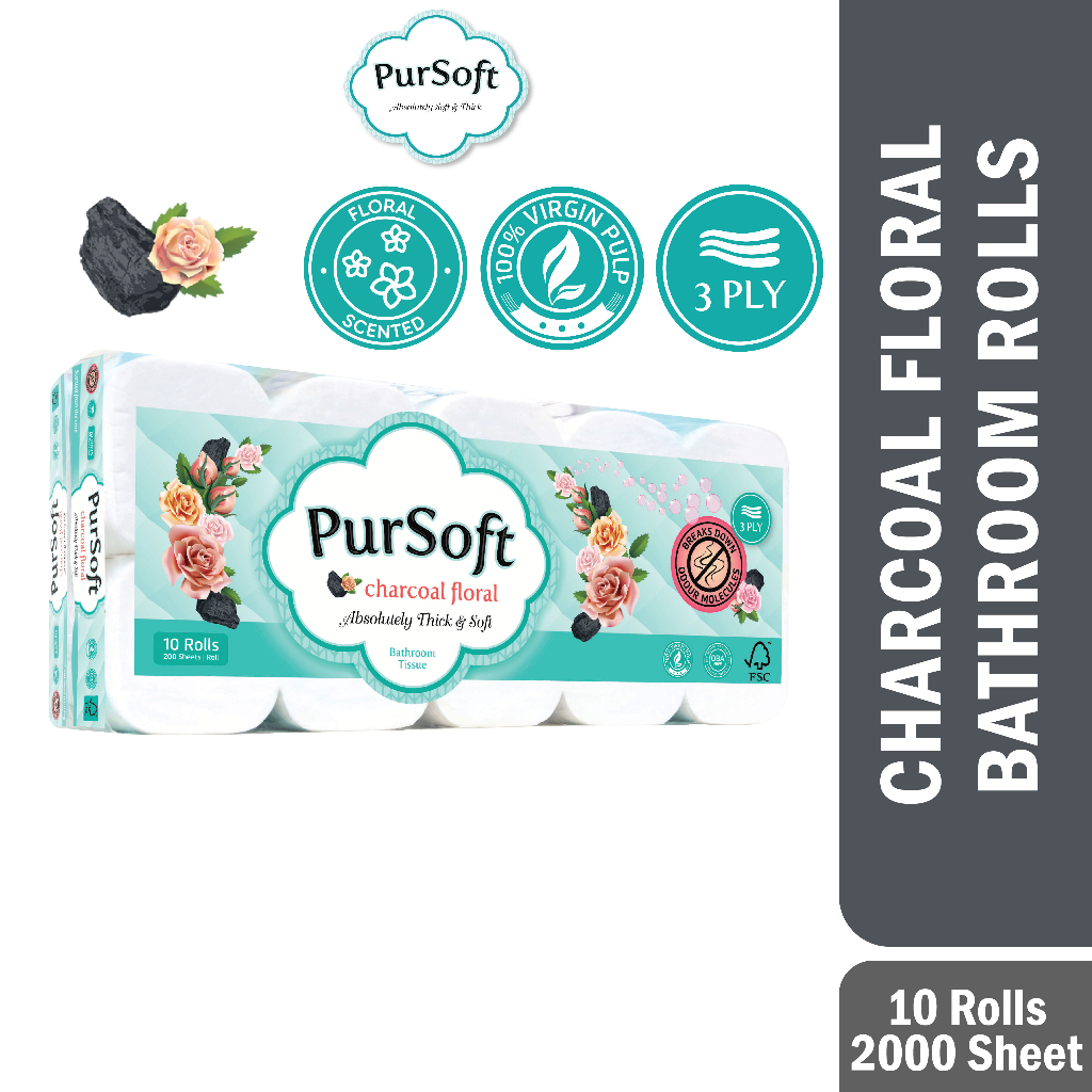 Pursoft Scented/Unscented Core 3 Ply/4 Ply Toilet Tissue Roll Tisu ...