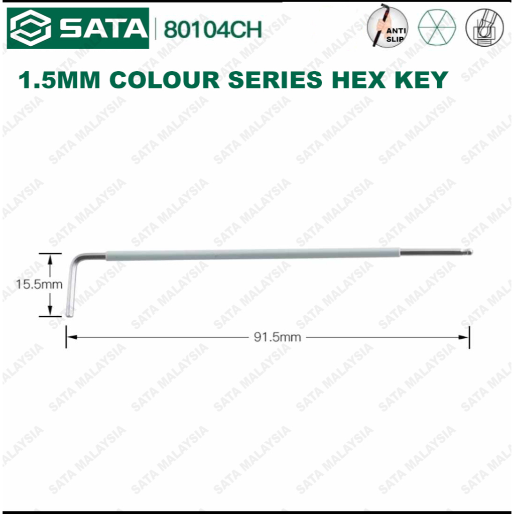 SATA Colour Series Extra Long Hex Key/Ball Point Hex Key/Allen Key ...