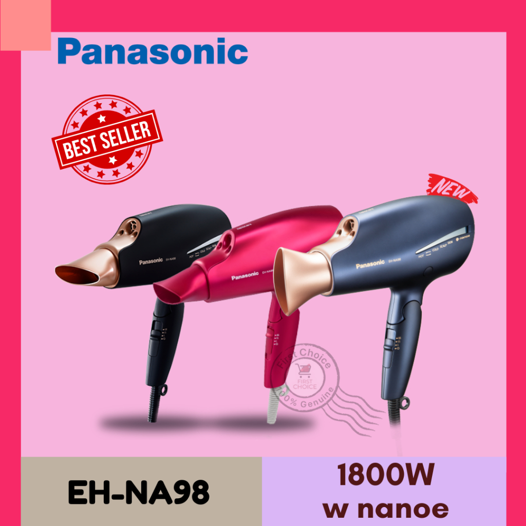 *BEST BUY* Panasonic EH-NA98 1800W Nano & Double Mineral Hair Dryer EH ...