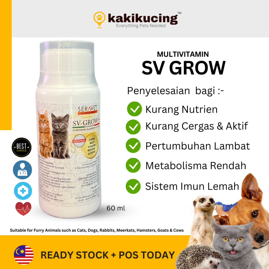 Seravet SV-GROW Multivitamin Increase the Appetite & Immunization (60g) | Shopee Malaysia