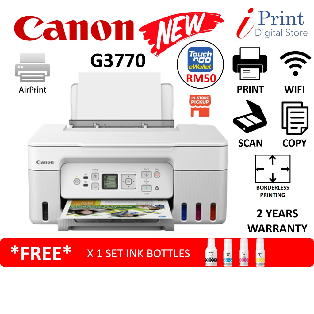 CANON PIXMA G3770 PRINTER ALL-IN-ONE PRINTER HIGH VOLUME PRINTING [NEW ...