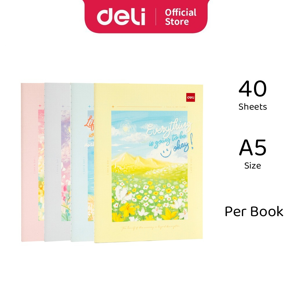 Deli Notebook ENA540 Smiling Every Day Series Sewing Notebook A5 40 ...