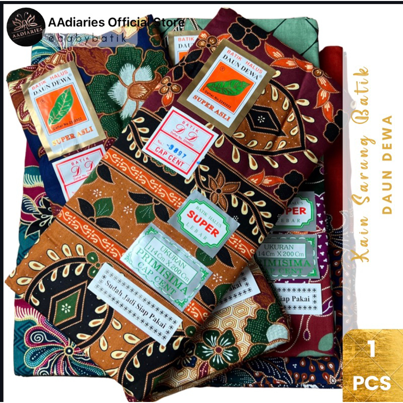 DAUN DEWA 100% Original Jawa Indonesia – Kain Batik Sarung Cap Daun ...