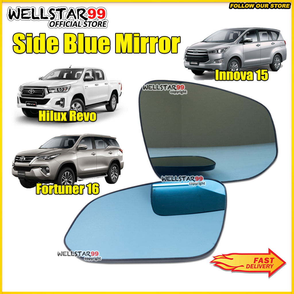 Blue Side Mirror Lens For Toyota Hilux Revo / Fortuner / Innova 2015 ...