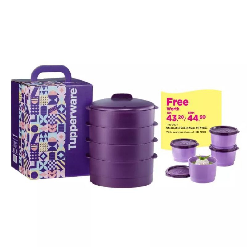 Tupperware Steam It Purple 4 Layers | Shopee Malaysia