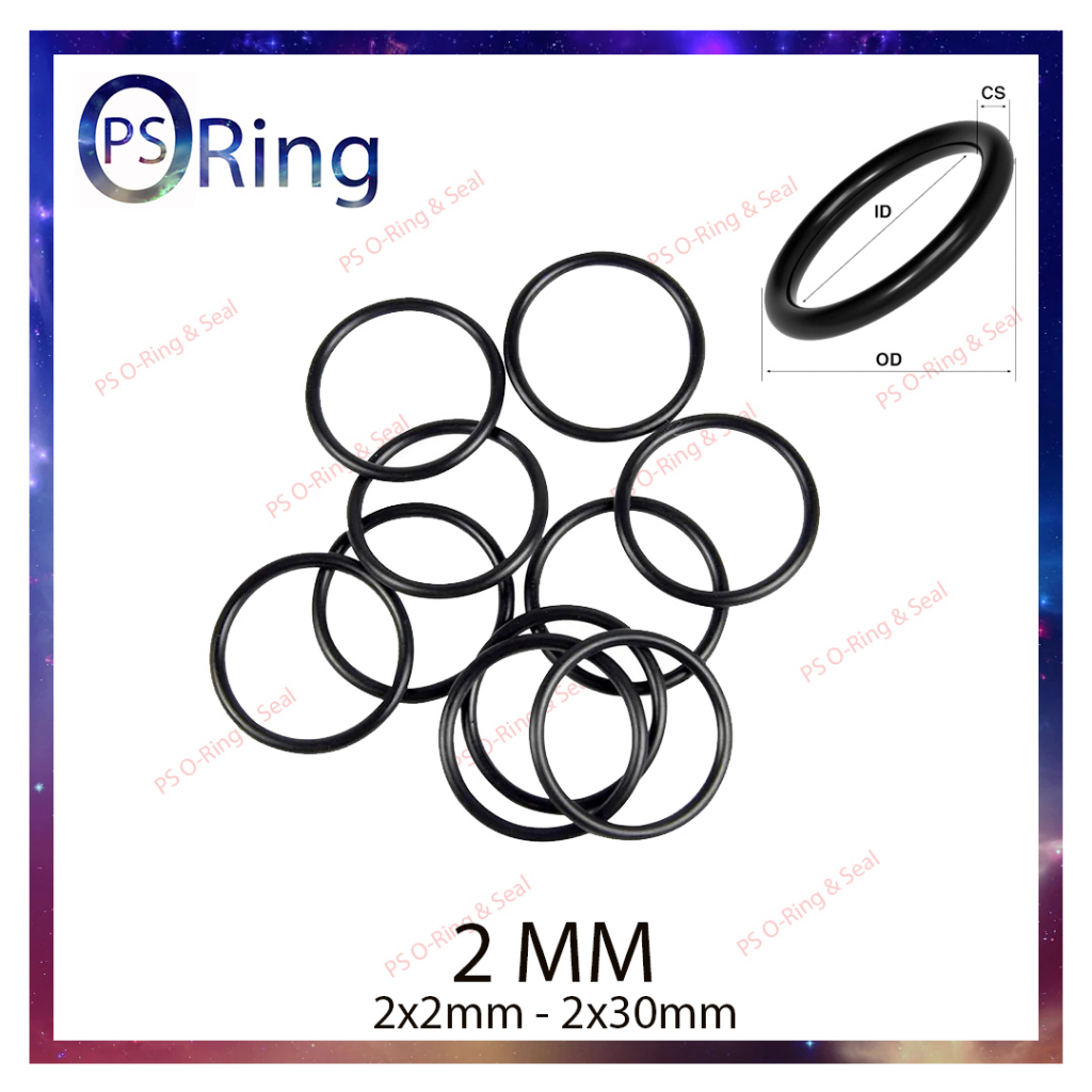 2MM NBR Sealing O-Ring Rubber Ring Black O Ring Gaskets Black 2MM ...